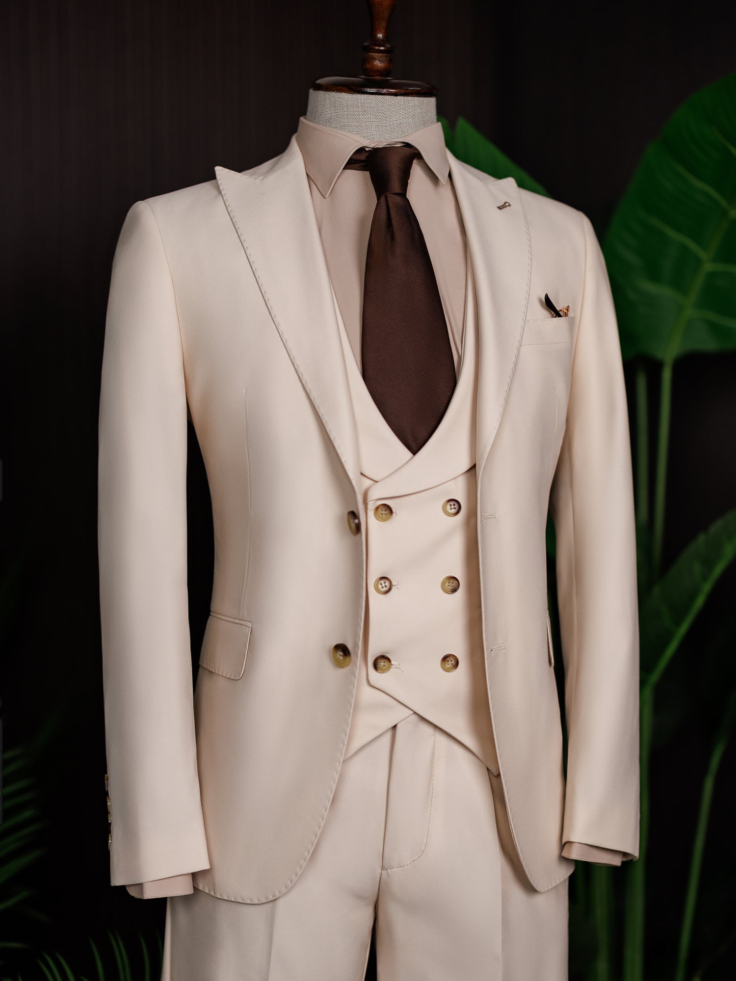 Beige Modern Italian Suit 3-Piece | VIOSSI