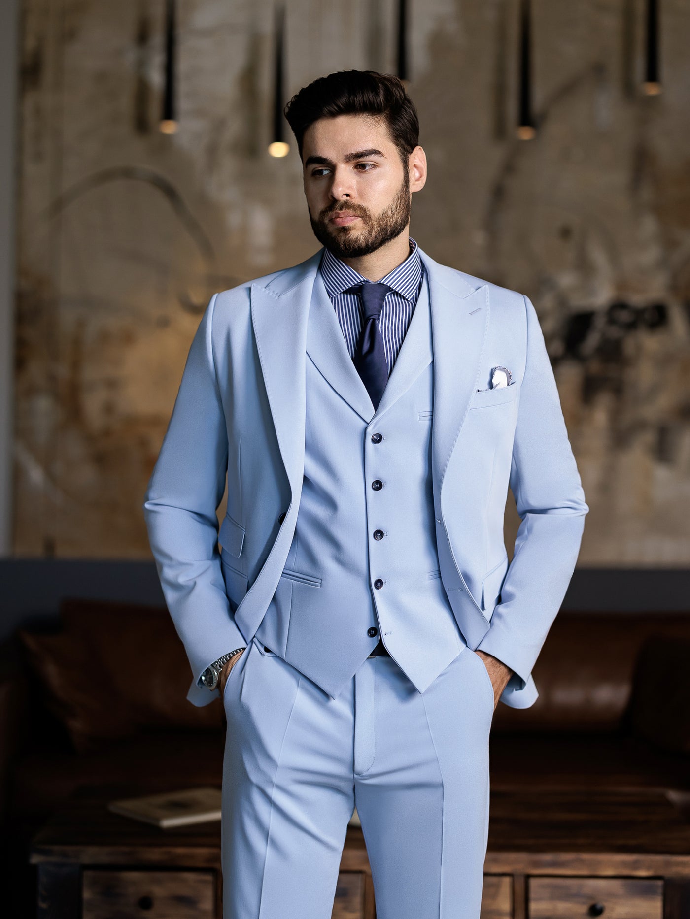 Light Blue Wedding Suit Sky Slim Fit | VIOSSI