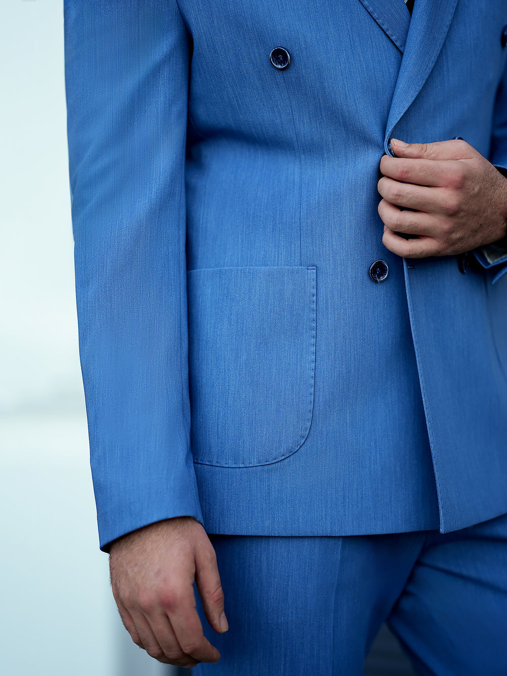 Blue Double Breasted Tuxedo Suit 2-Piece | VIOSSI