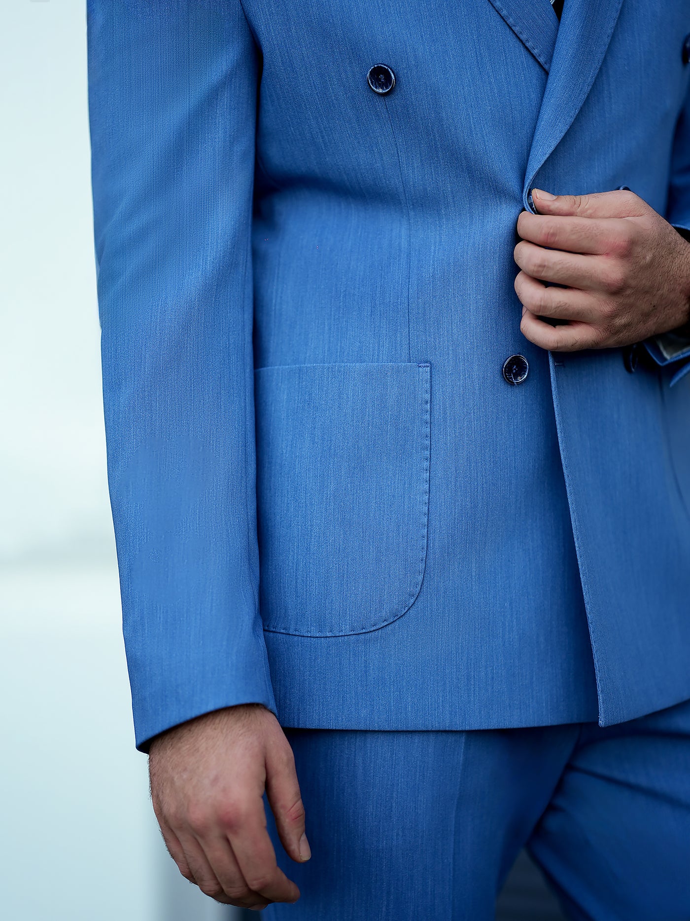 Blue Double Breasted Tuxedo Suit 2-Piece | VIOSSI