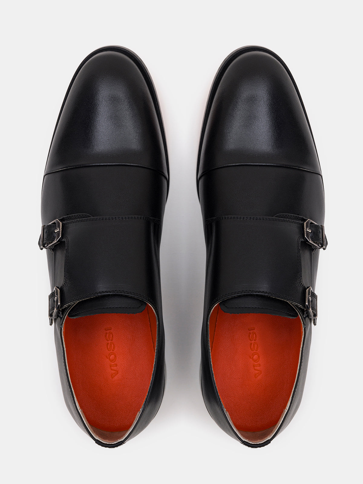 Black Leather Monk Strap Dress Shoes | VIOSSI
