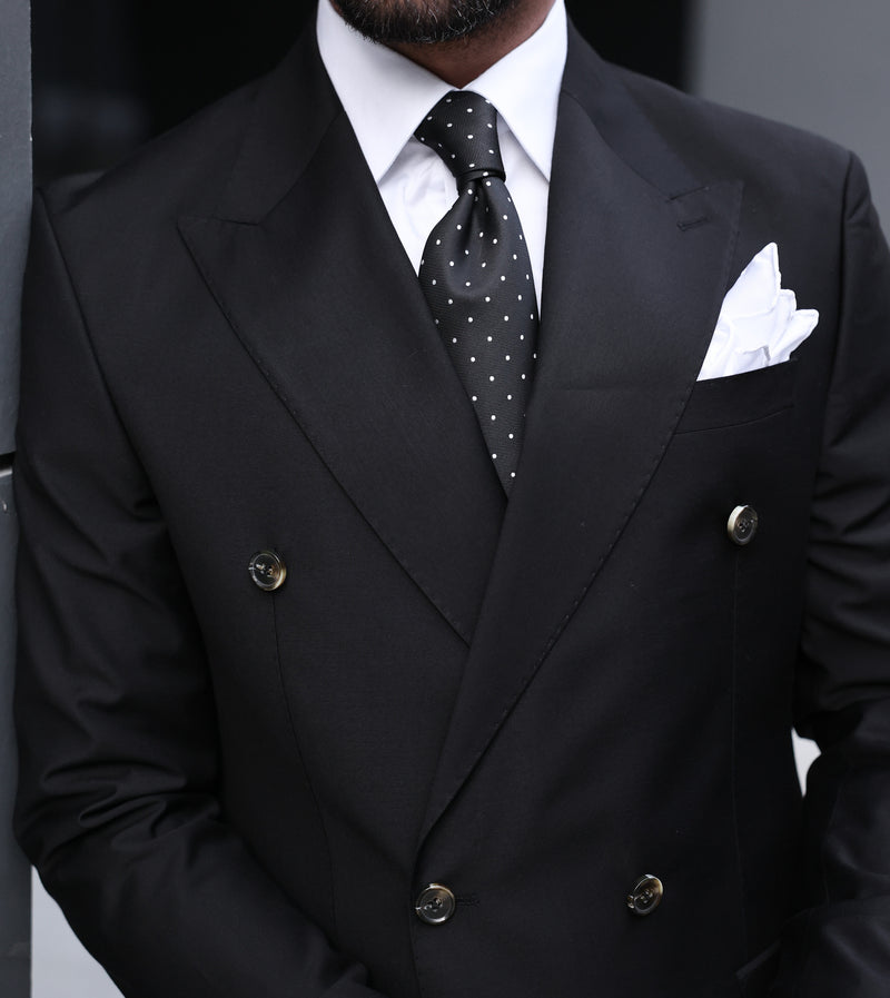 Black Double Breasted Suit 2-Piece