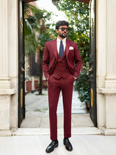 Bordeaux Slim-Fit Suit 3-Piece