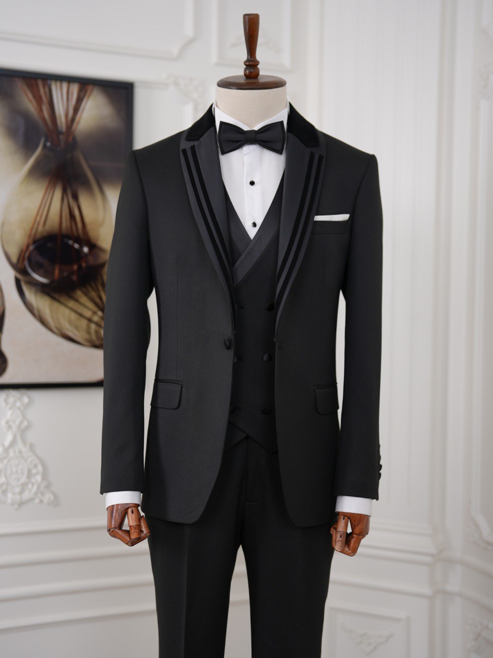 3 Piece Black Tuxedo Slim Style | VIOSSI