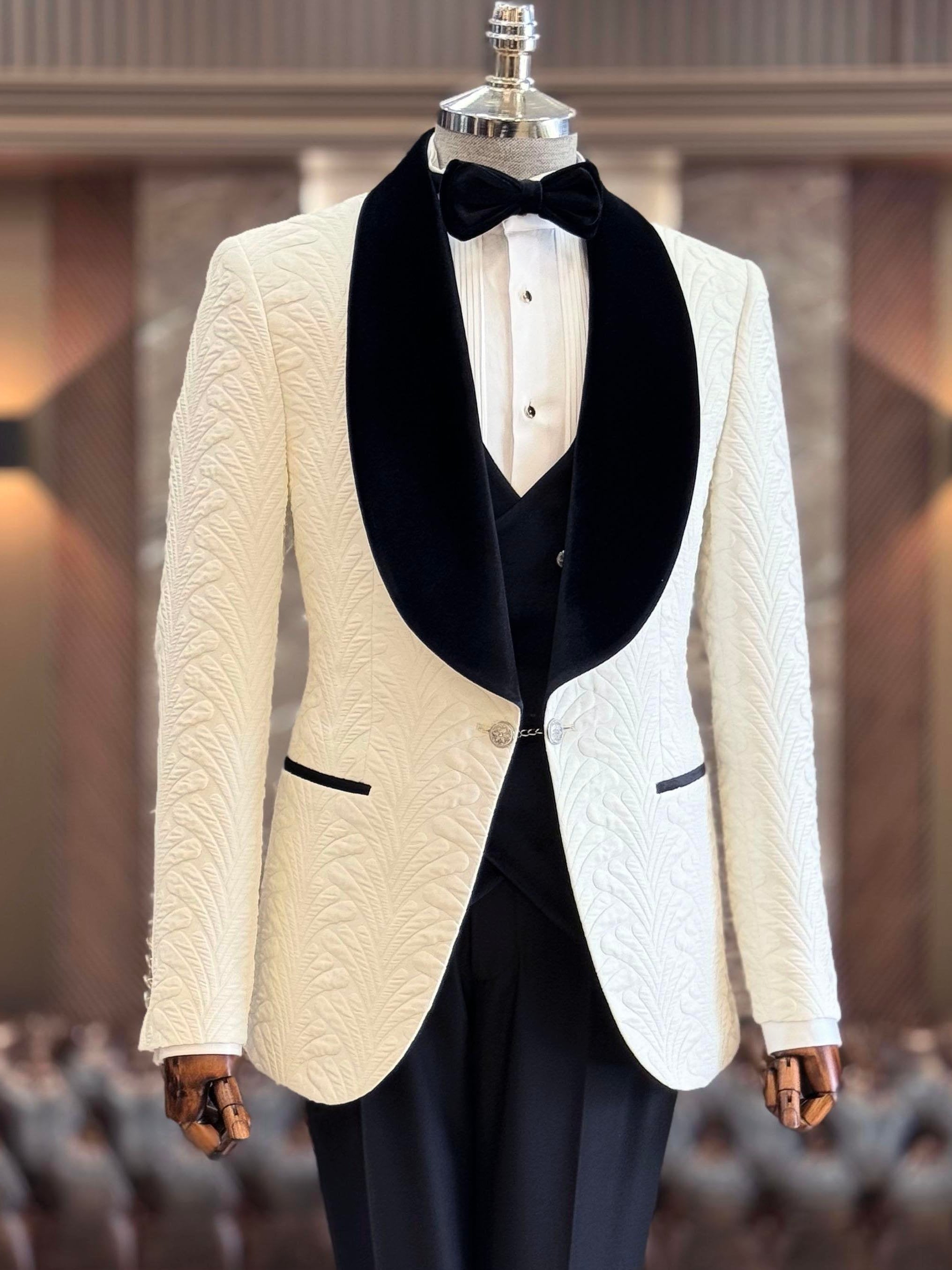 White 3 Piece Suit Double Breasted | VIOSSI