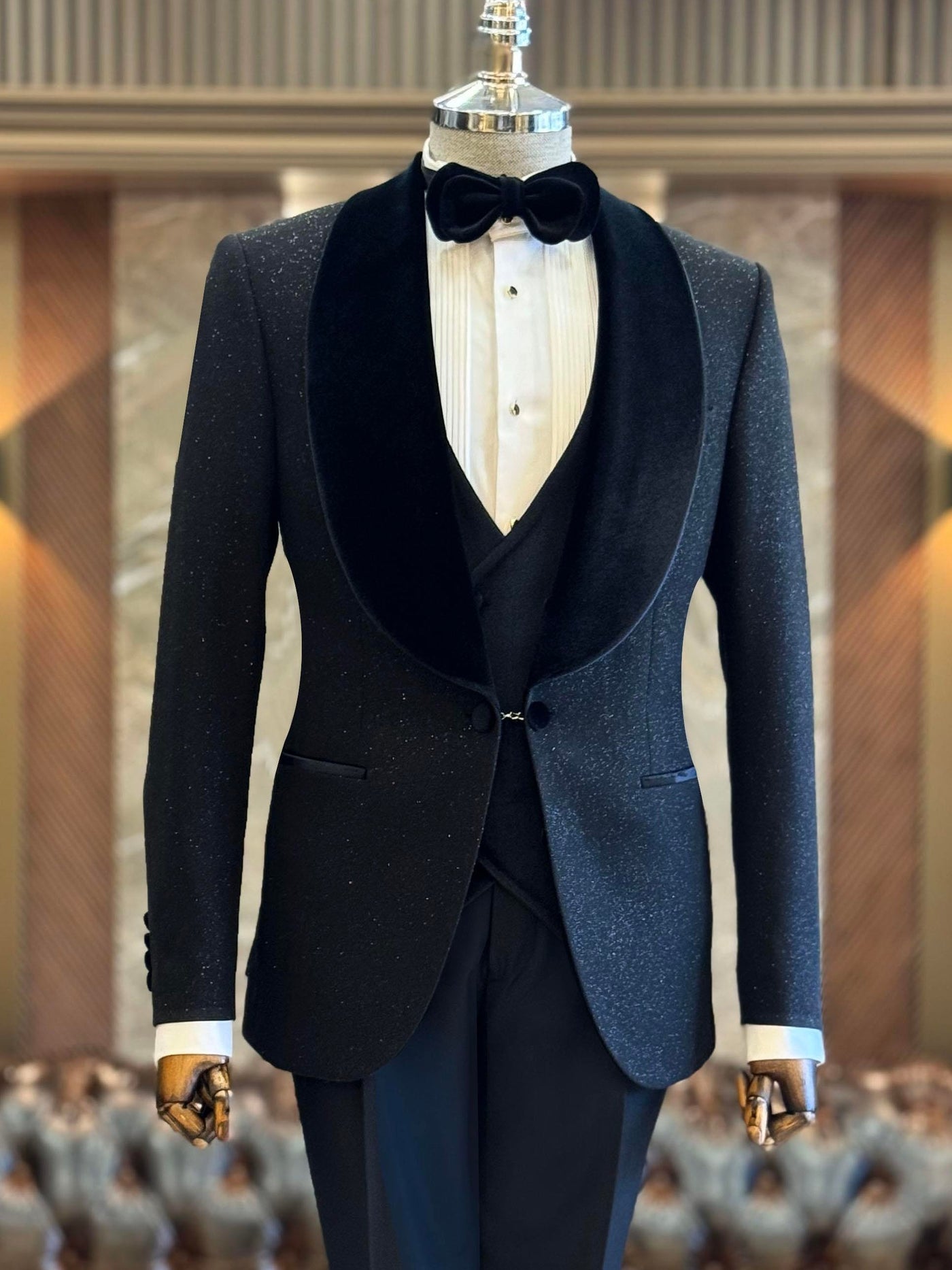 Double Breasted Tuxedo Black 3-Piece | VIOSSI