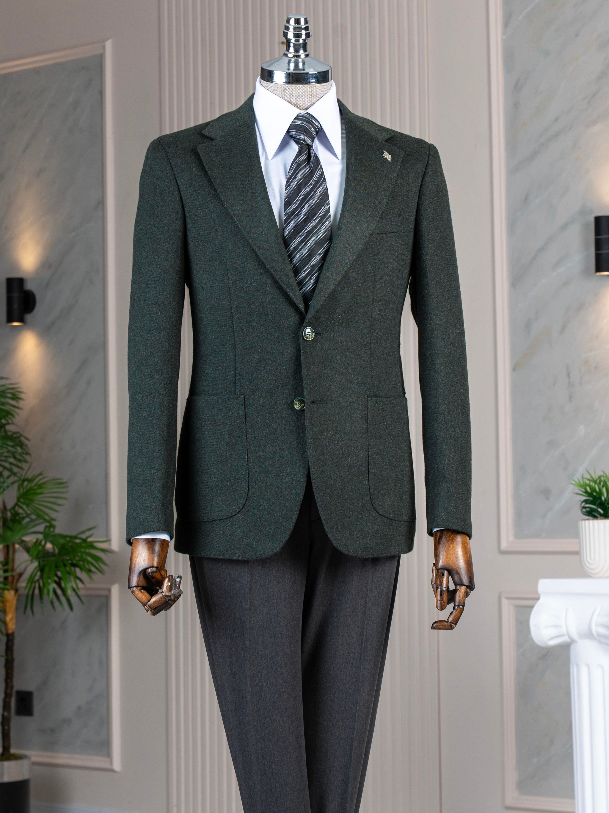 Green Single Breasted Blazer for Men | VIOSSI