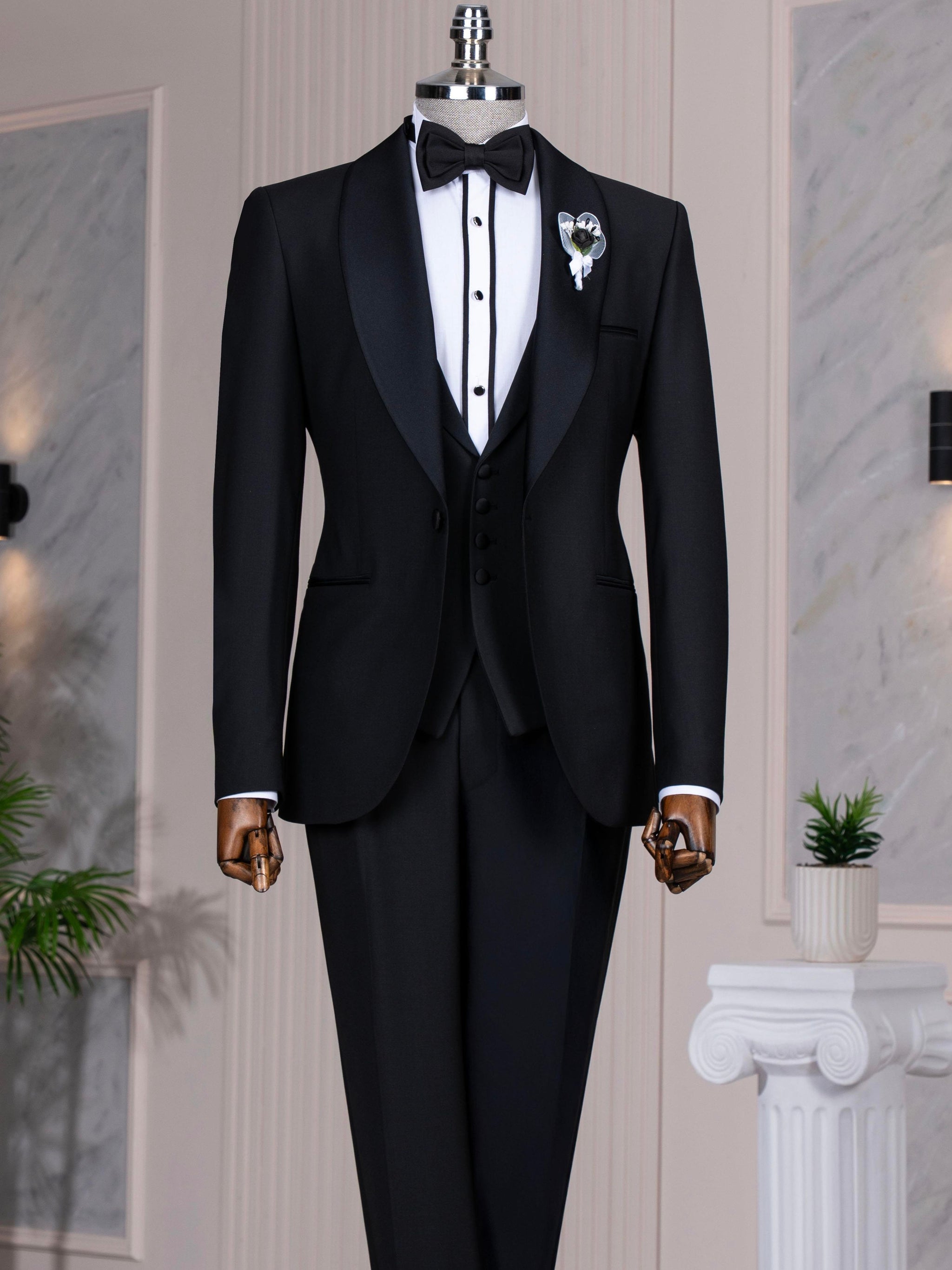 Black 3 Piece Tuxedo Slim Fit Formal | VIOSSI