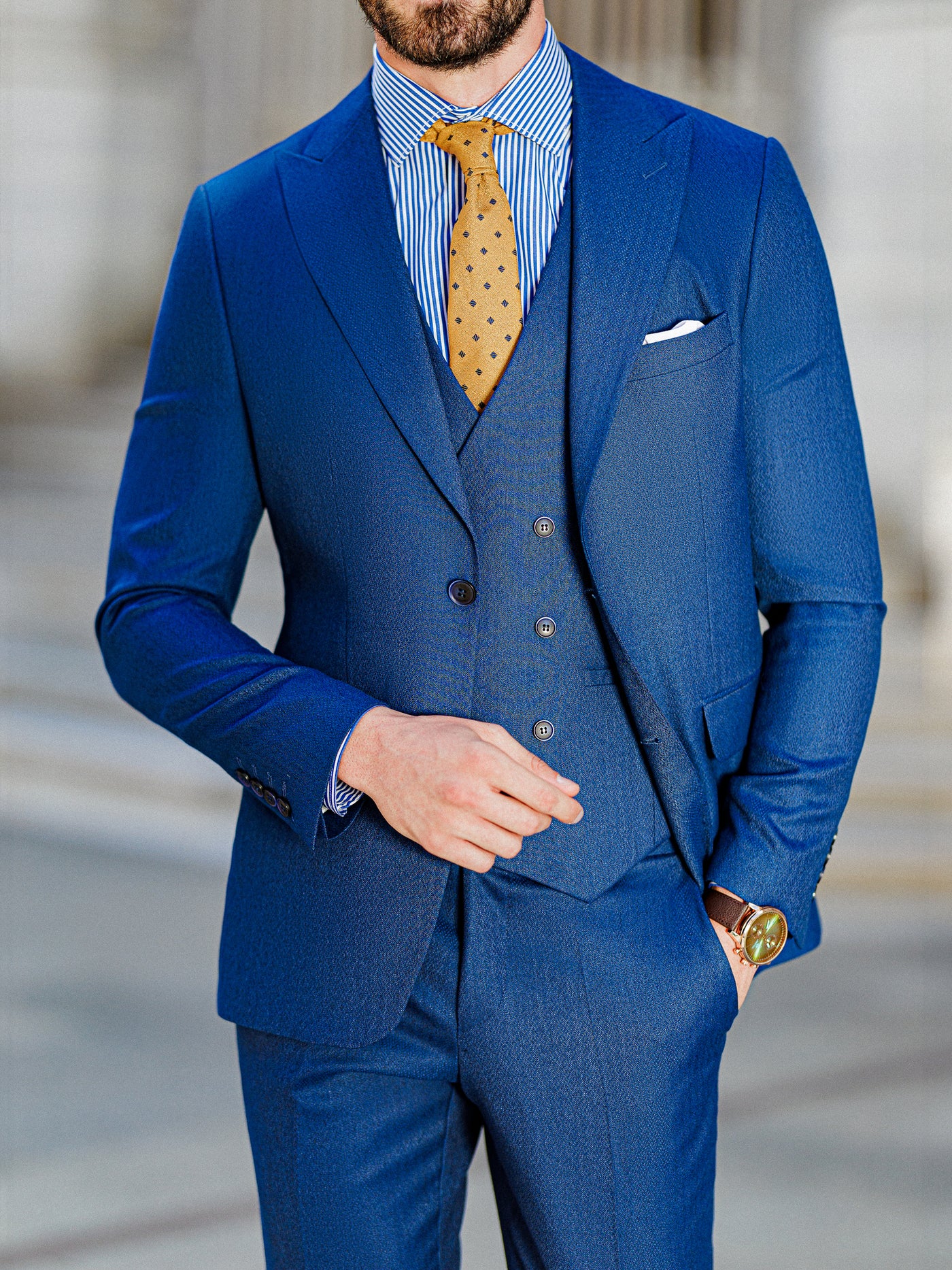 Blue Slim-Fit Suit 3-Piece
