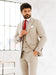 Beige Slim-Fit Suit 3-Piece