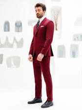 Bordeaux Slim-Fit Suit 3-Piece