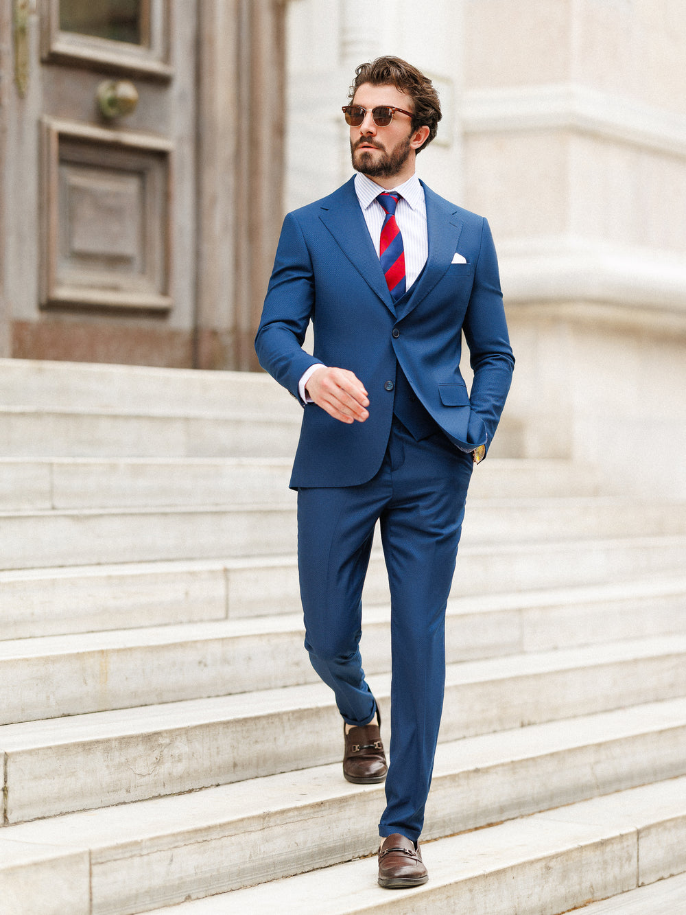 Blue Slim-Fit Suit 3-Piece